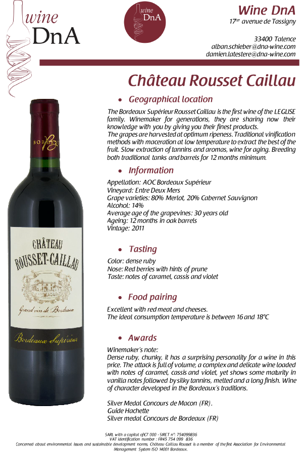 Château Rousset-Caillau (Bordeaux Supérieur)
